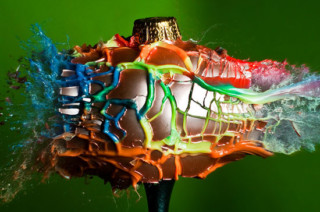 Exploding Christmas Ornaments Filled with Various Things | PetaPixel