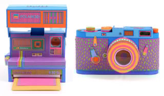 Realistic Papercraft Polaroid and Leica Cameras in Psychedelic Colors ...