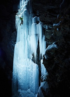 Epic Ice Nights Shoot Captures a Climber Scaling a Massive Ice Wall in ...