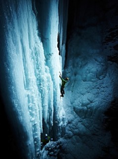 Epic Ice Nights Shoot Captures a Climber Scaling a Massive Ice Wall in ...