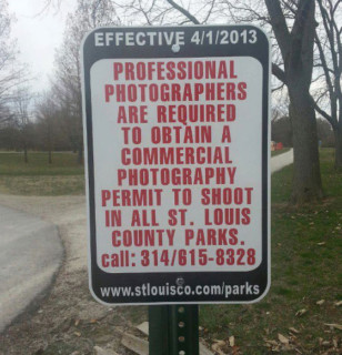 Sign Requiring Permit for Photo Shoots in St. Louis County Park Was a ...