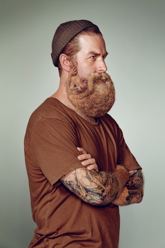 Portraits of Hipsters Sporting Beards Made of Fuzzy Animals | PetaPixel