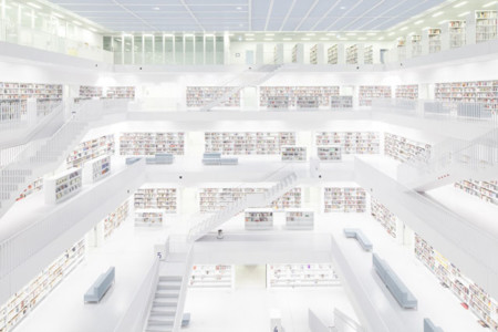 Photographs of the Modern and Minimalist Stuttgart City Library in ...