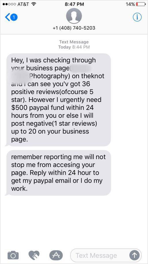 This is What a Bad Reviews Extortion Scam Looks Like | PetaPixel