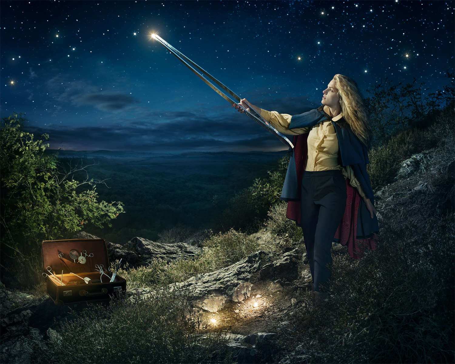 Creating a Photo of a Person Stealing Stars from the Night Sky | PetaPixel