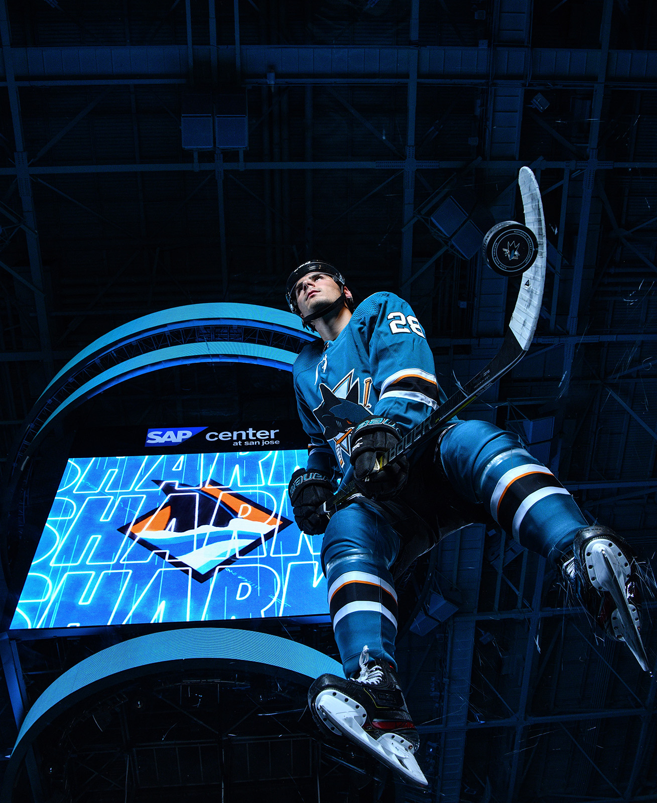 Shooting Hockey Player Portraits from Below, Through Plexiglass | PetaPixel