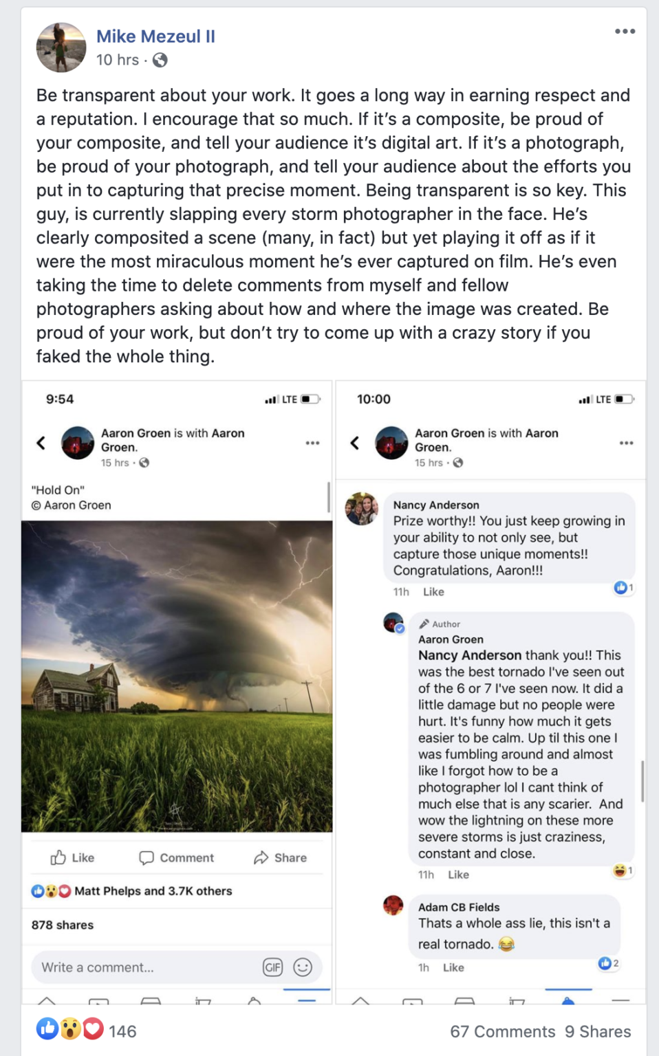 Photographer Under Fire for Posting ‘Clearly Fake’ Tornado Photo ...