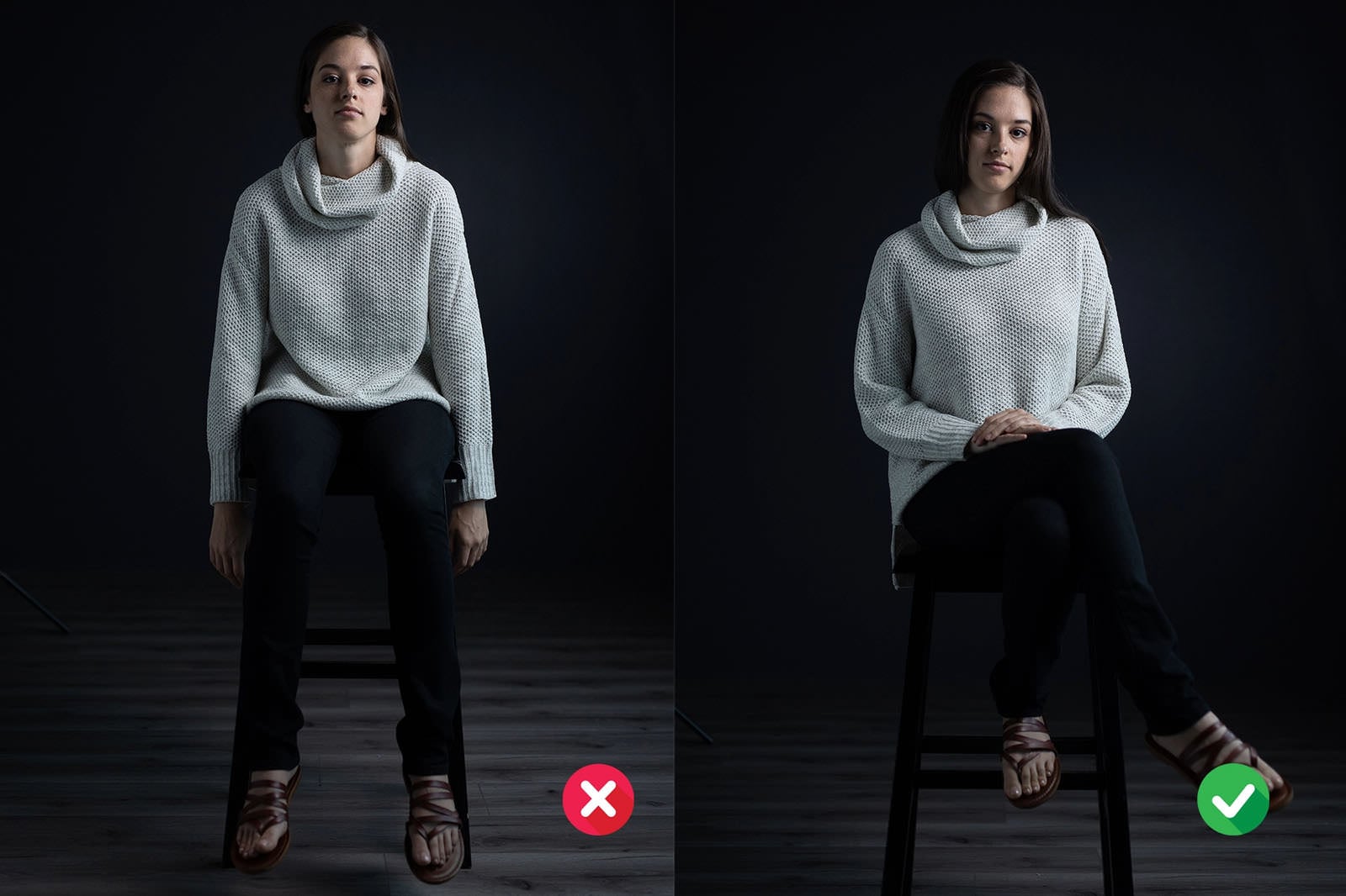 How to Fix Sitting Posing Mistakes