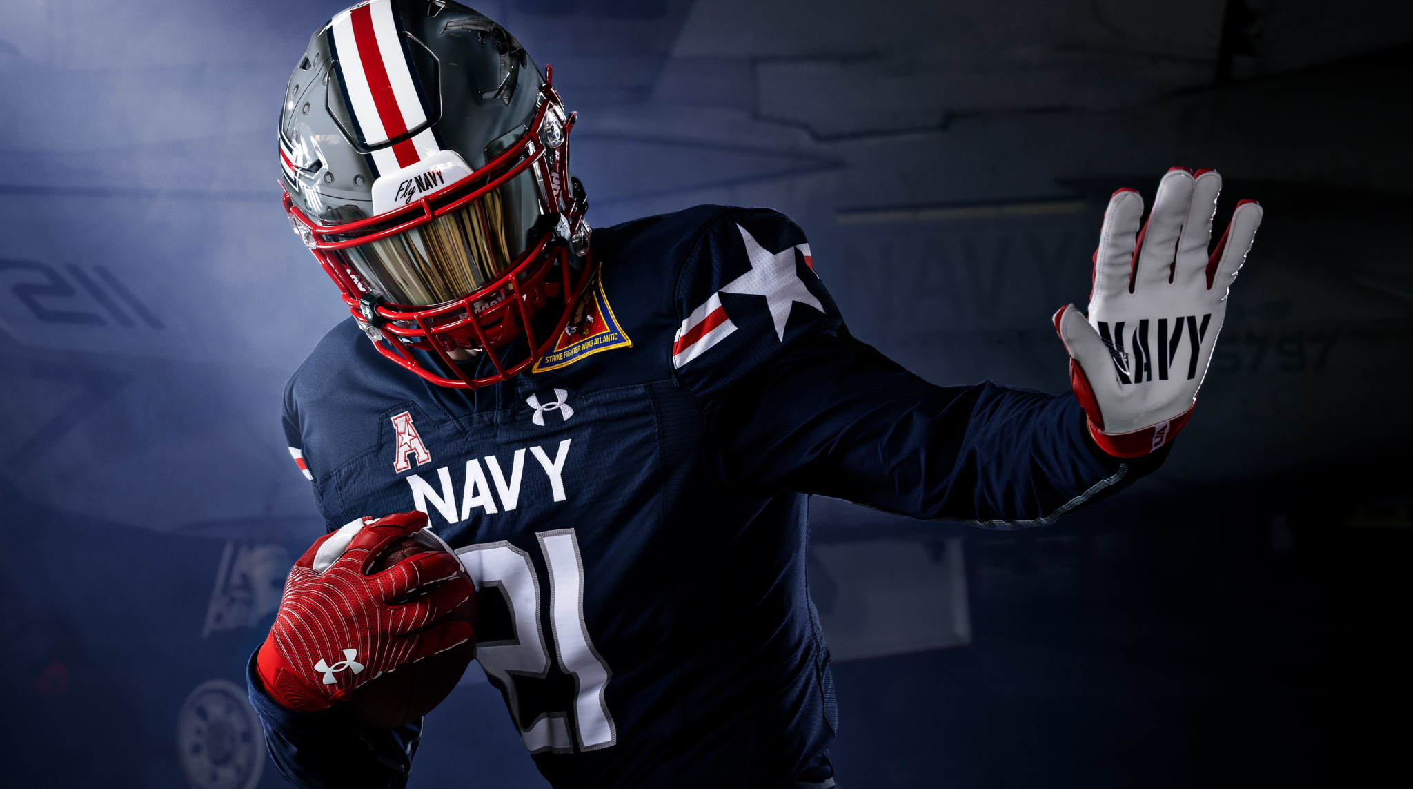 Photographing the 2021 Navy Football Uniform on an Aircraft Carrier ...