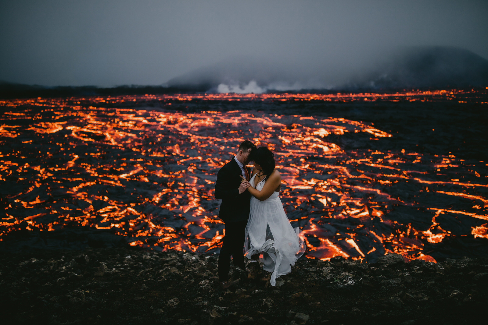 Photographer Captures Elopement Portraits Next to Erupting Volcano ...
