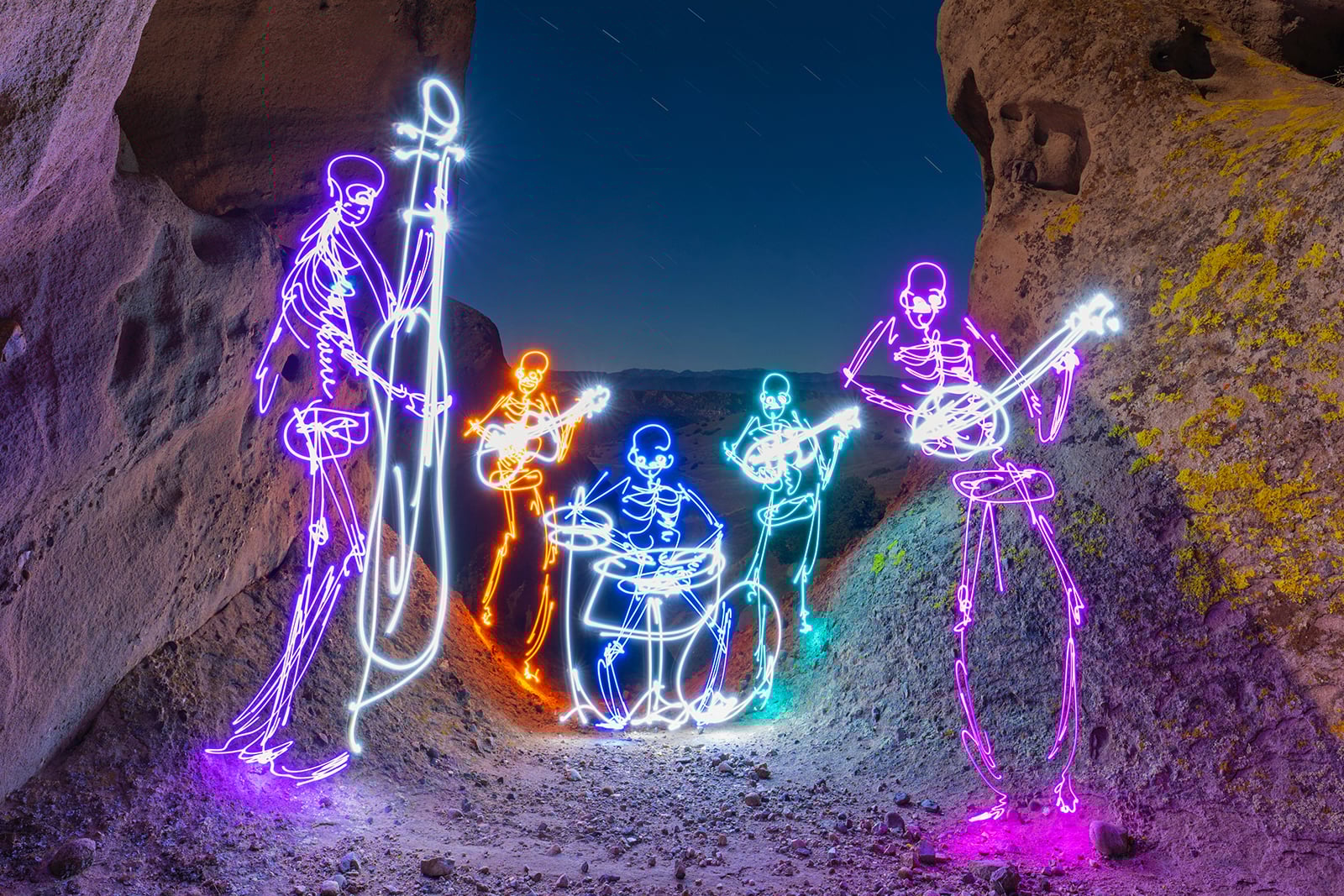 Light Painting Photographer Creates a Ghostly Skeleton Band | PetaPixel