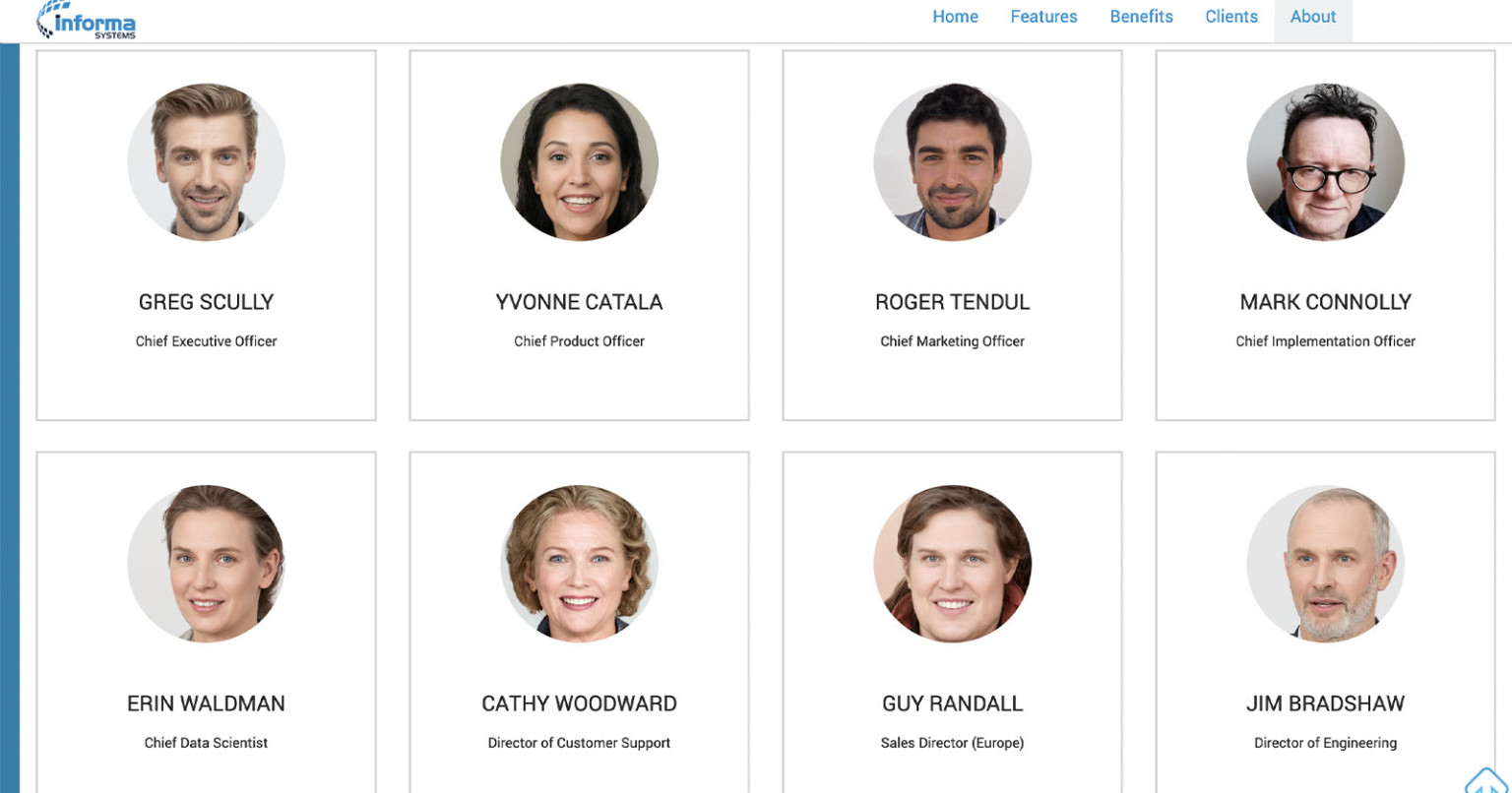Companies Are Faking 'Staff' Portraits of People Who Don't Exist ...
