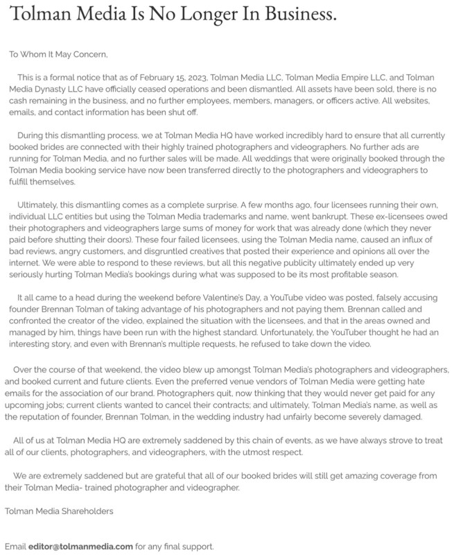 Tolman Media May Be Back with a New Name (But the Same Staff and Issues ...