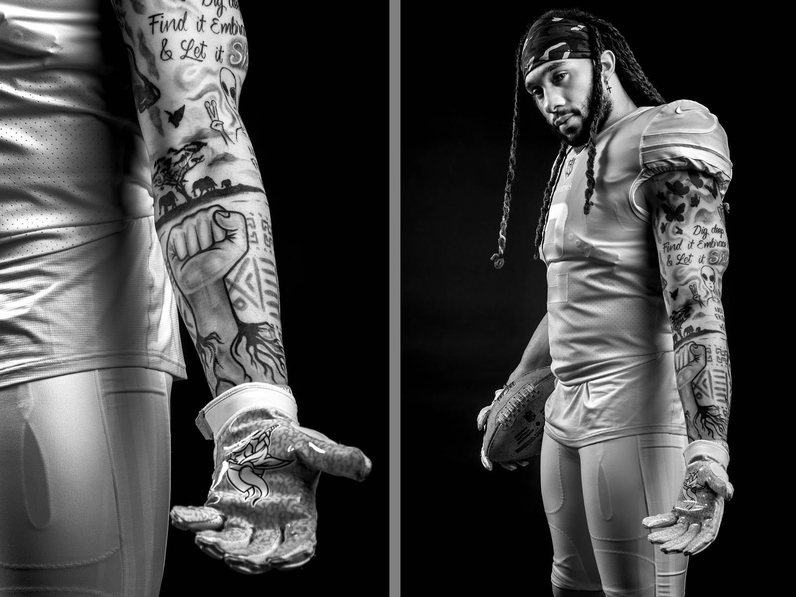 Infrared Portraits of NFL Players Bring Their Tattoos to Life | PetaPixel