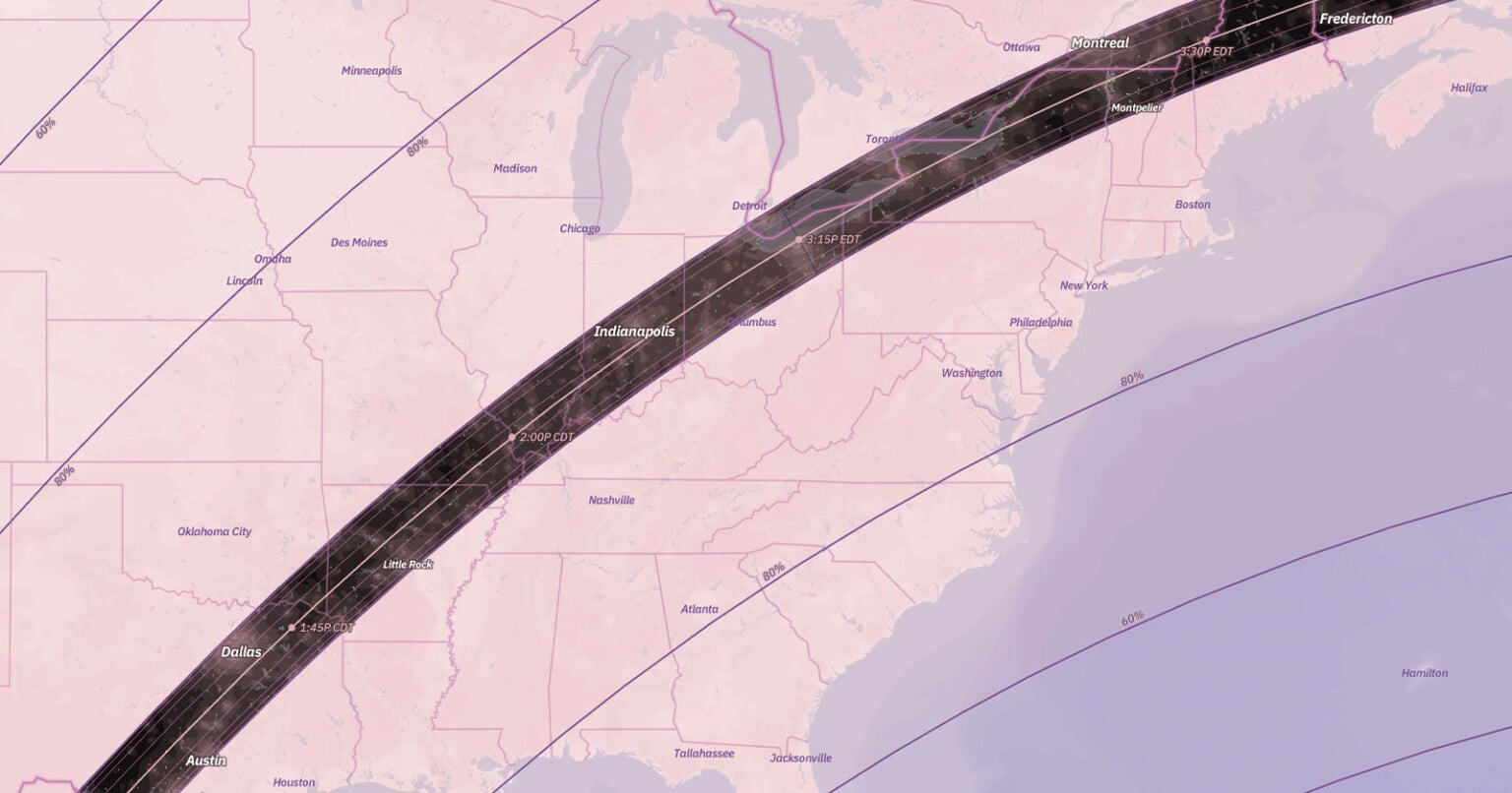 This Map Lets You Easily Find the Best Spots to See the 2024 Solar ...