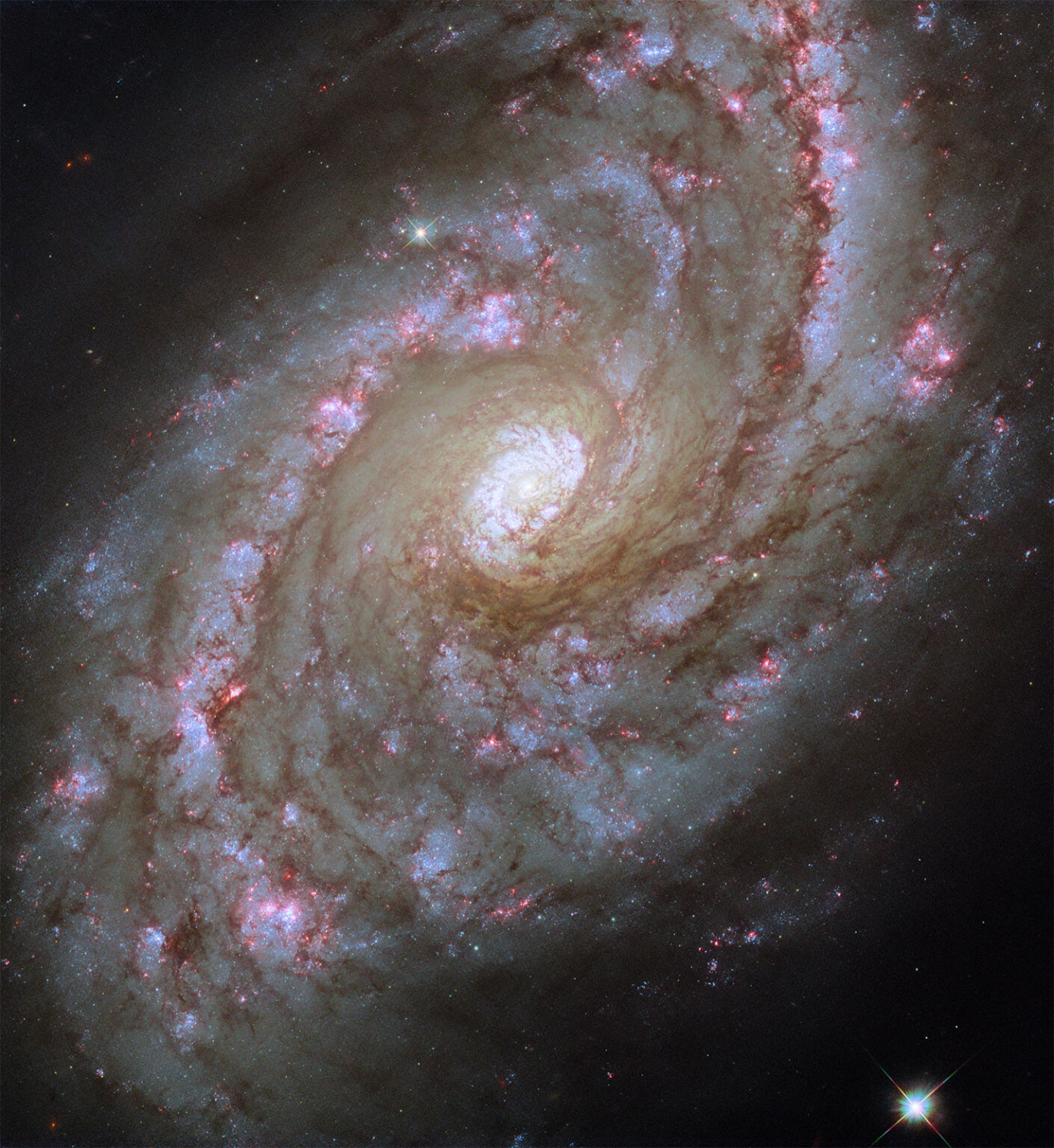 Hubble Captures Vibrant Spiral Starbursts 42 Million Light-Years Away ...
