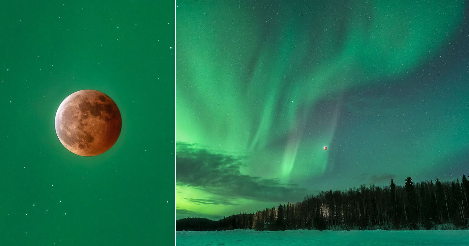 Photographer's Once-in-a-Lifetime Shots of the Lunar Eclipse and Aurora ...
