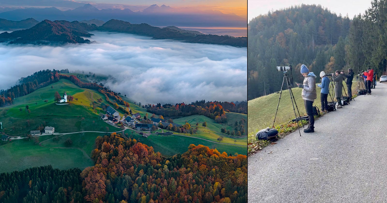 Dozens of Photographers Arrive at Alpine Beauty Spot for Spectacular ...